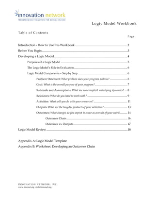 Logic Model Workbook | PDF