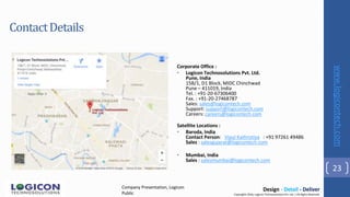 Logicon technosolutions Manufacturing Intelligence | PPTX | Computer Software and Applications ...