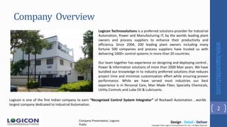 Logicon technosolutions Manufacturing Intelligence | PPTX | Computer Software and Applications ...