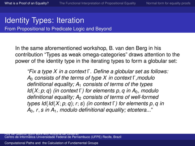 Computational Paths And The Calculation Of Fundamental Groups Ppt