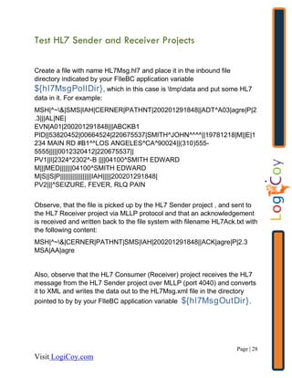 LogiCoy OpenESB HL7 Example | PDF