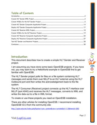 LogiCoy OpenESB HL7 Example | PDF