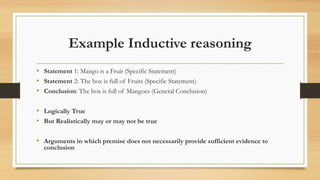 FORMAL Form of Logic. In inductive reasoning implicative | PPT