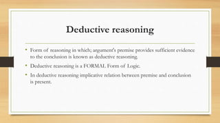 FORMAL Form of Logic. In inductive reasoning implicative | PPT