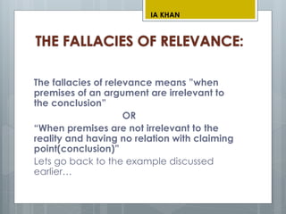 Logic presentation(Informal Fallacies) | PPTX