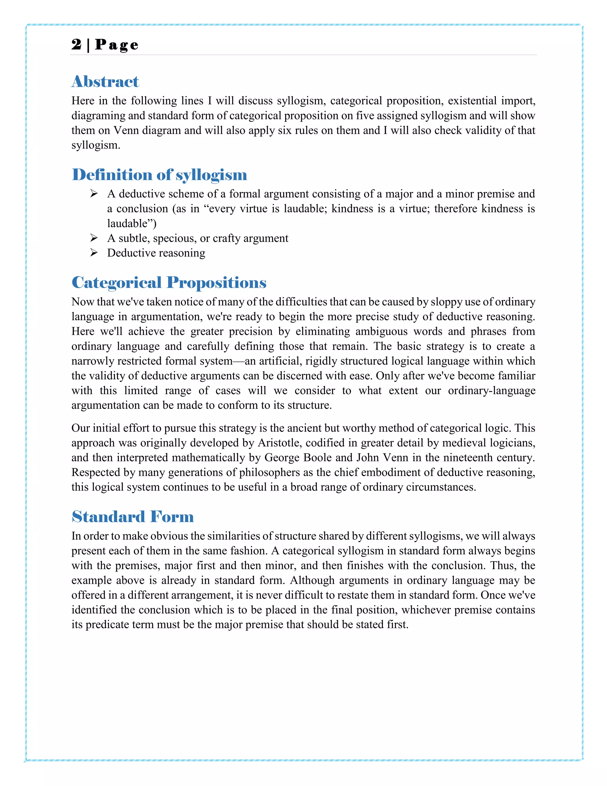 Syllogism its types with examples shown by venn diagram and their ...