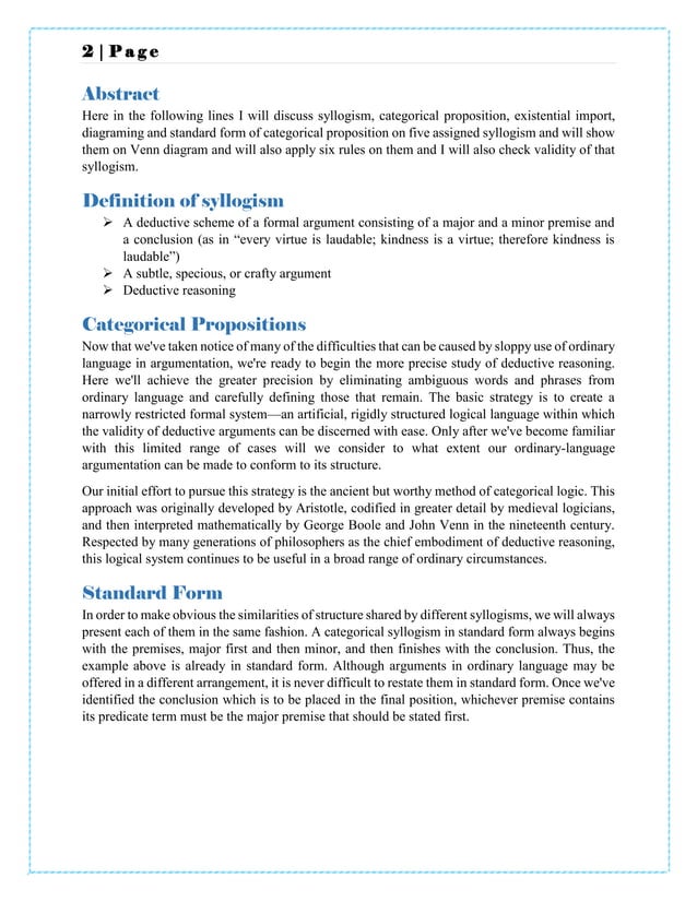 Syllogism its types with examples shown by venn diagram and their ...