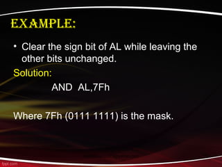 Logic, shift and rotate instruction | PPT