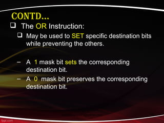 Logic, shift and rotate instruction | PPT