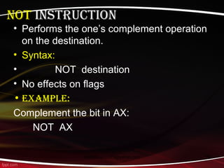 Logic, shift and rotate instruction | PPT