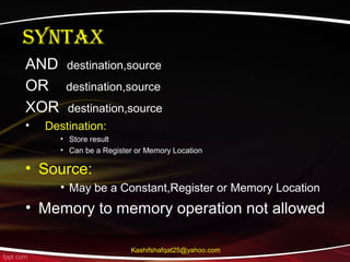 Logic, shift and rotate instruction | PPT