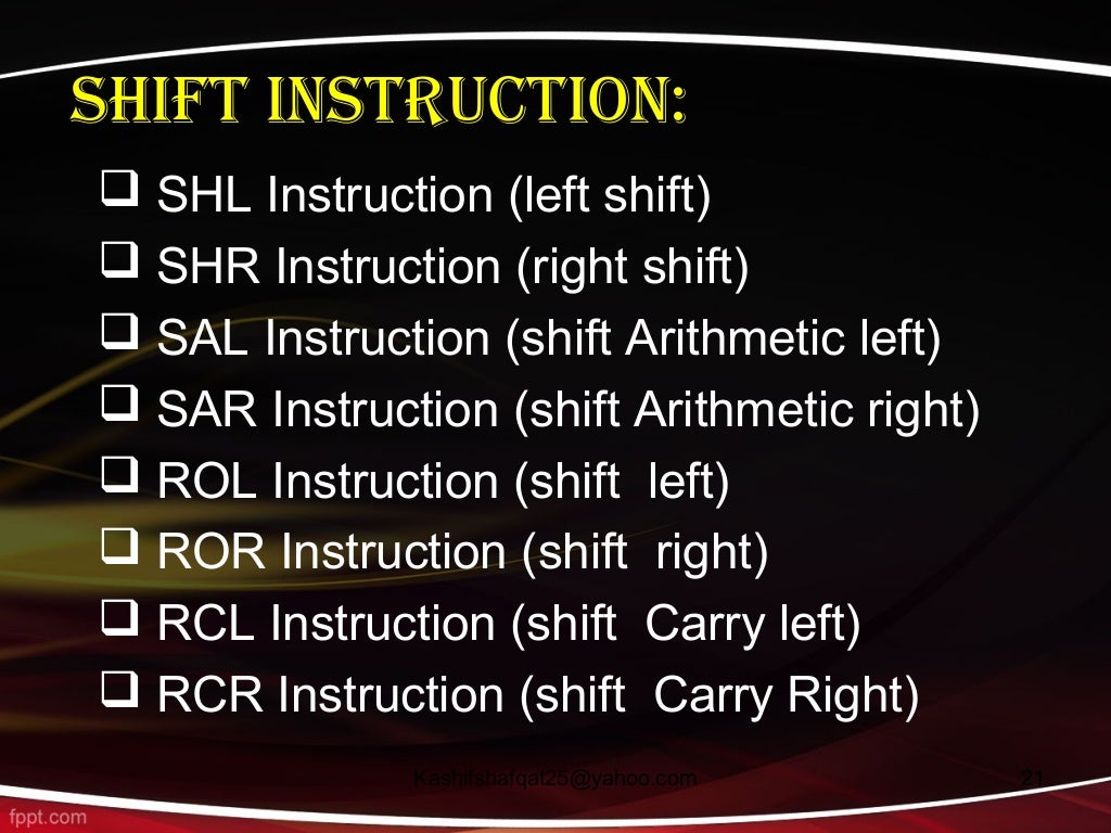 Logic Shift And Rotate Instruction