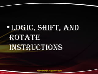 Logic, shift and rotate instruction | PPT