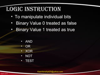Logic, shift and rotate instruction | PPT