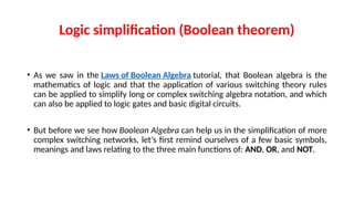 Logic simplification (Boolean theorem).pptx
