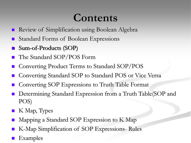 Logic simplification sop and pos forms | PPTX | Programming Languages | Computing