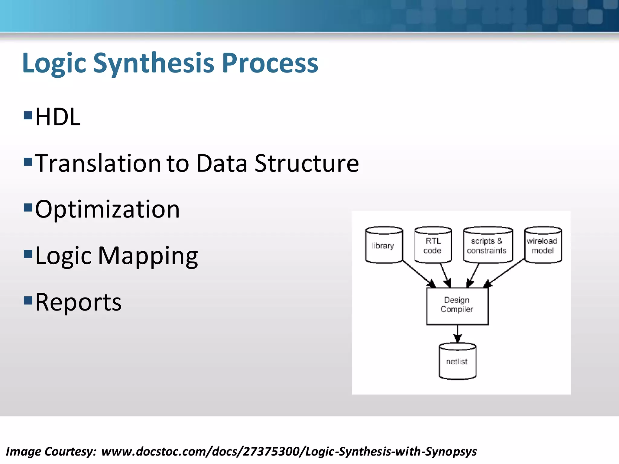Logic synthesis with synopsys design compiler | PDF