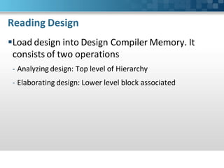 Logic synthesis with synopsys design compiler | PDF