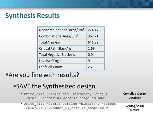 Logic synthesis with synopsys design compiler | PDF