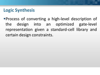 Logic synthesis with synopsys design compiler | PDF