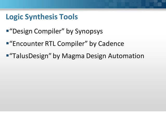Logic synthesis with synopsys design compiler | PDF
