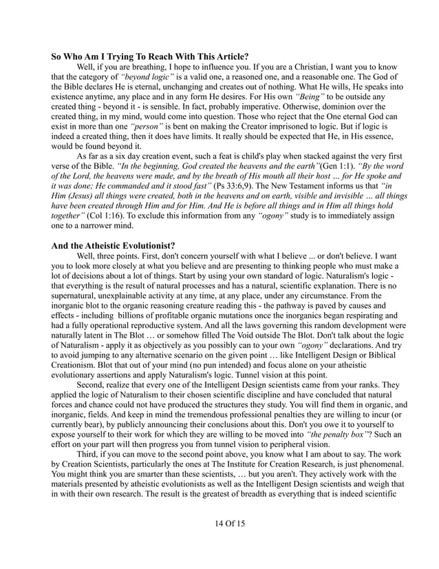 Logic The Trinity, Naturalism and The Bible, Robin Calamaio | PDF