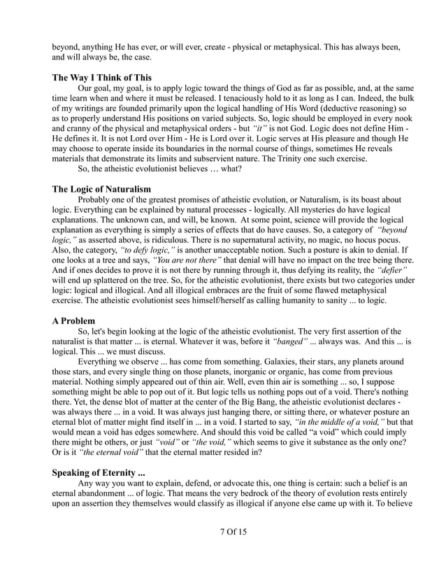 Logic The Trinity, Naturalism and The Bible, Robin Calamaio | PDF