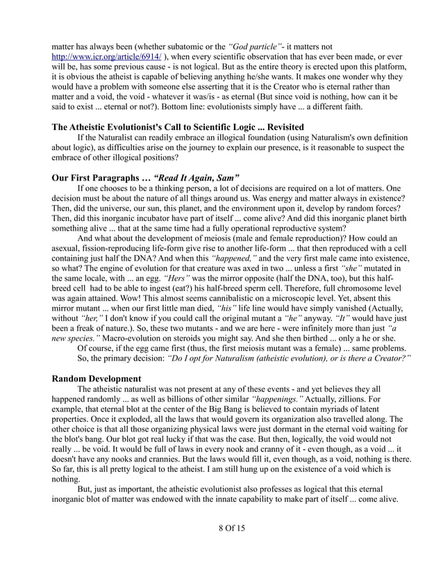 Logic The Trinity, Naturalism and The Bible, Robin Calamaio | PDF