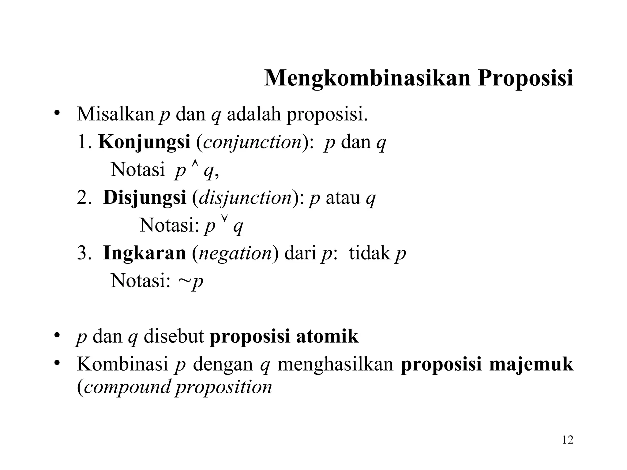 materi logika proposisi matematika diskrit | PPT