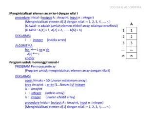 Logika & algo bab array | PPTX