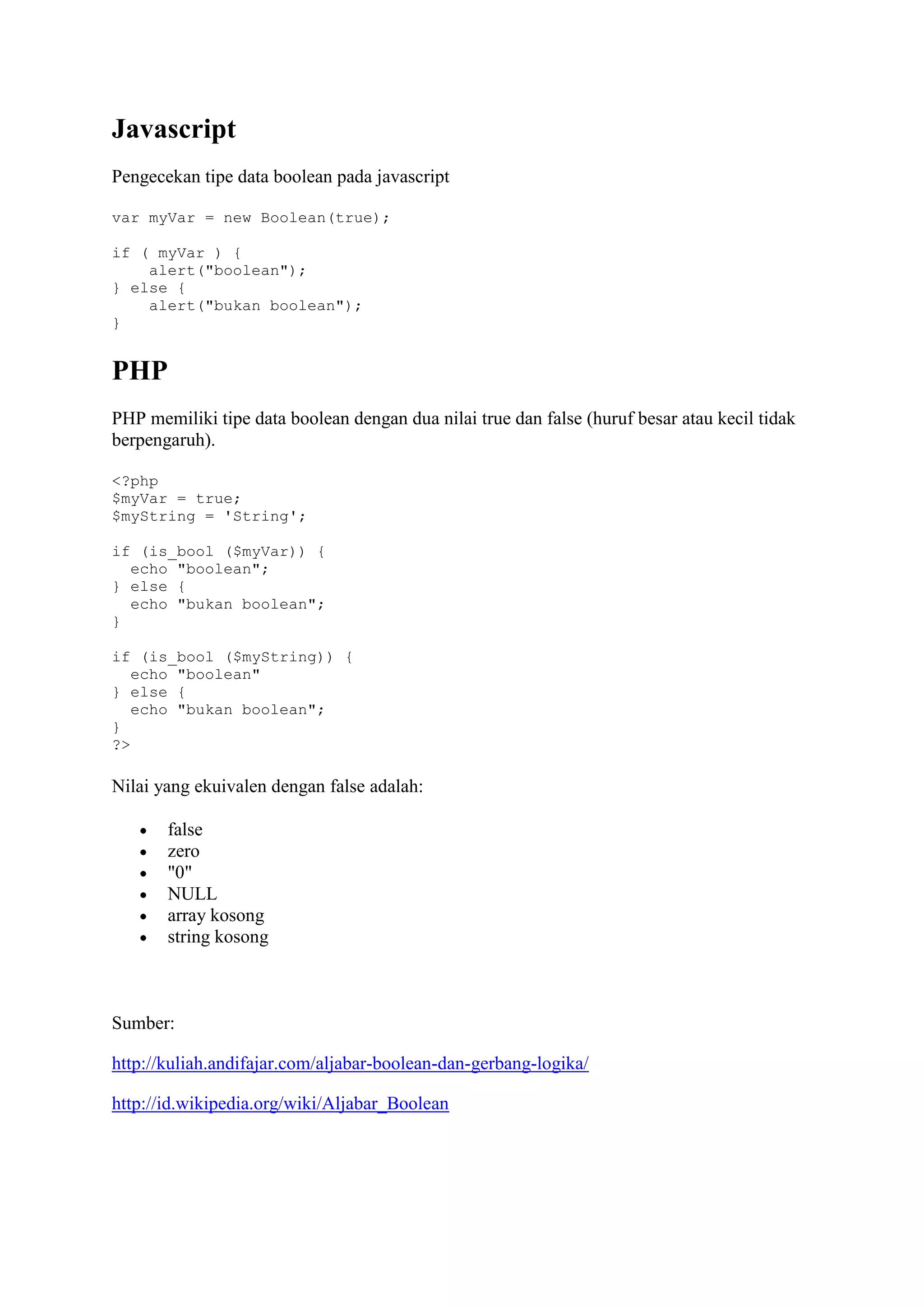 Logika boolean (algoritma&pemrograman 1 b) | PDF