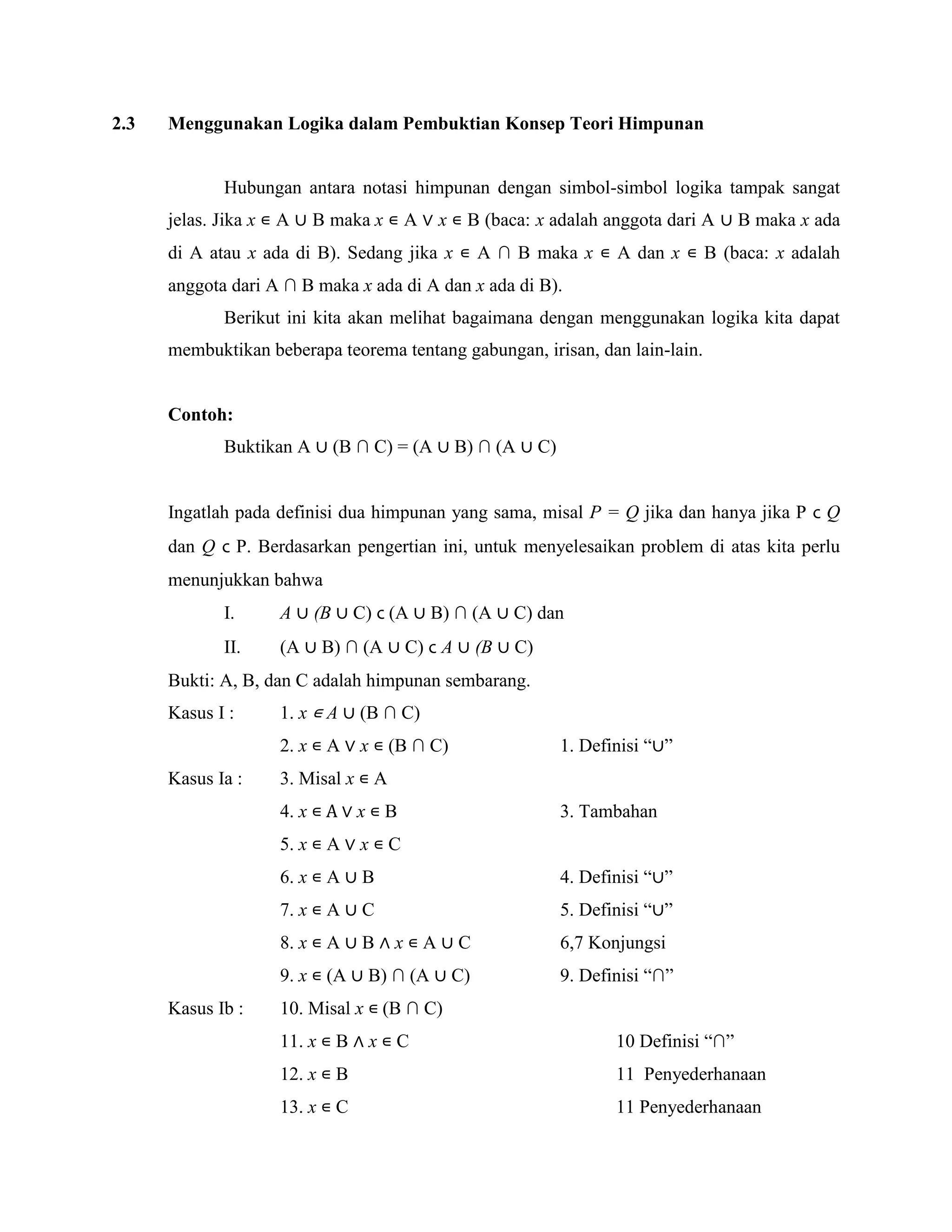 Logika dan teori himpunan | DOCX