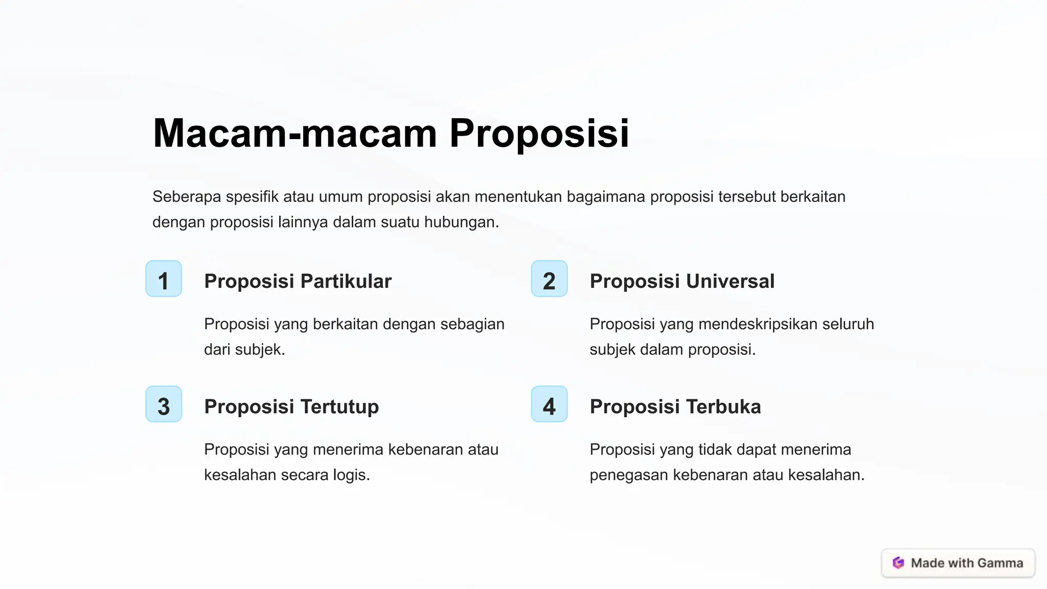 materi perkuliahan Logika hukum proposisi | PPTX
