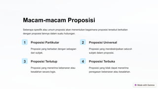materi perkuliahan Logika hukum proposisi | PPTX
