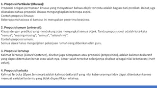 materi perkuliahan Logika hukum proposisi | PPTX