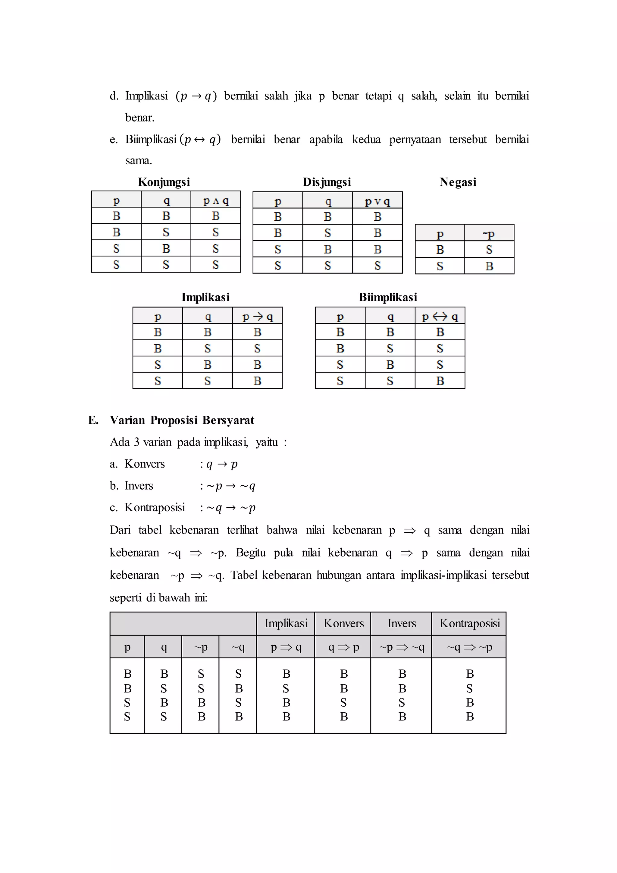 Materi Logika Matematika | DOCX