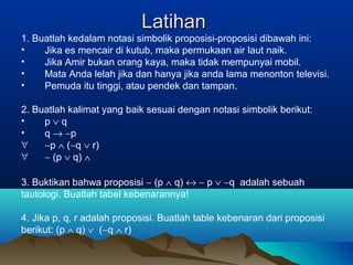 Logika matematika kalkulus proposisi | PPT