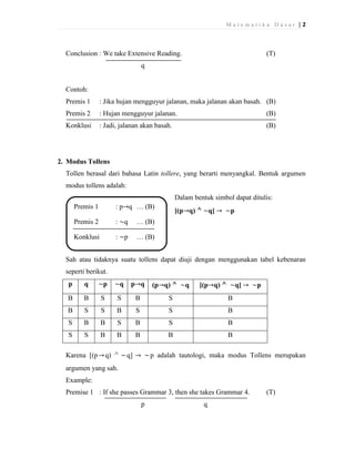 Logika Matematika; Penarikan Kesimpulan | PDF