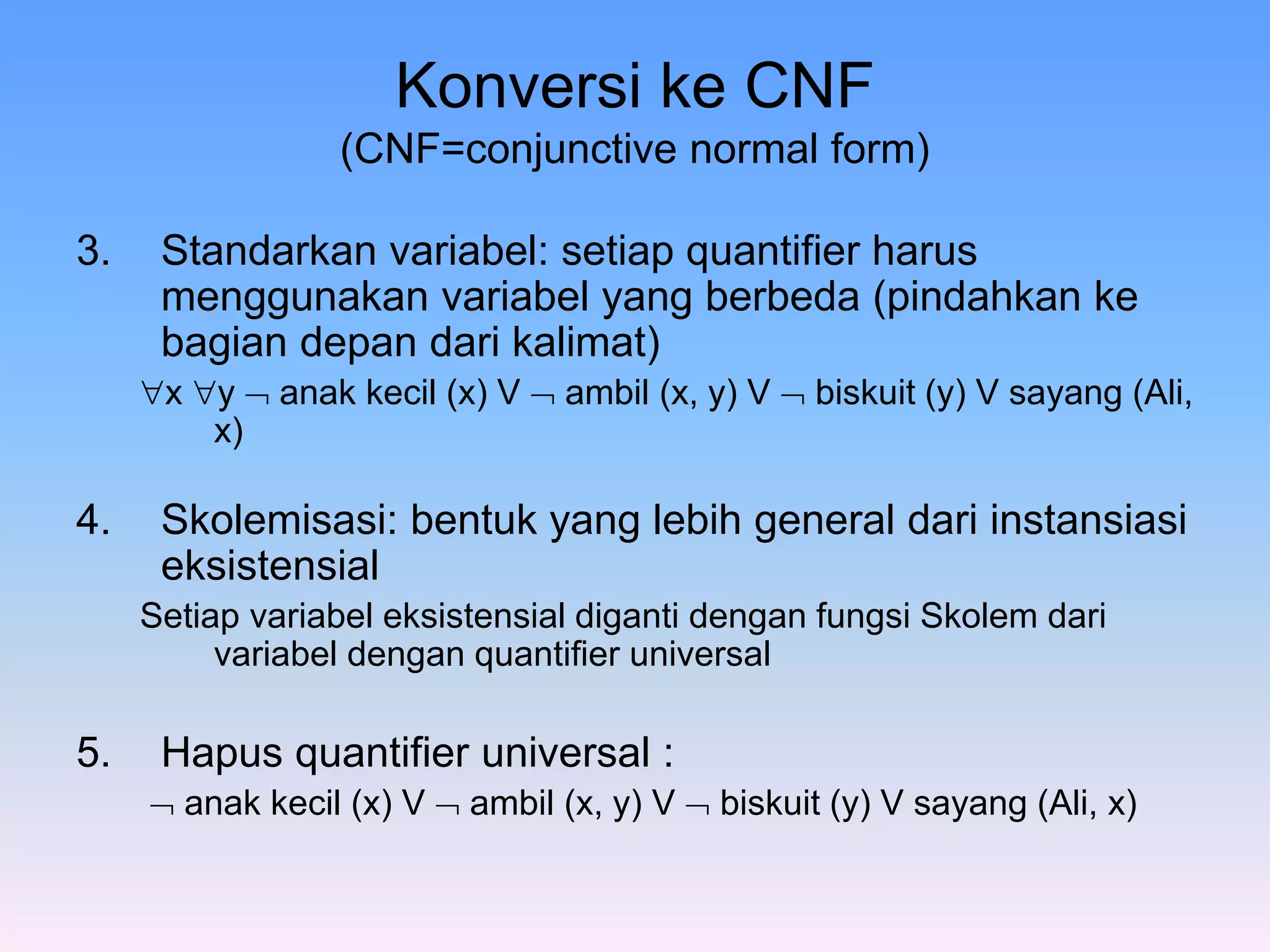 Logika predikat. logika predikat disebut juga kalkulus predikat (predicate calculus) atau first ...