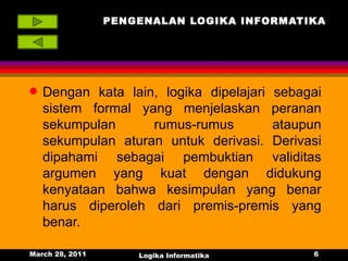 Logika I : Pendahuluan | PPT