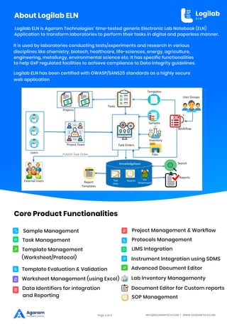 Logilab ELN Software - Agaram Technologies | PDF