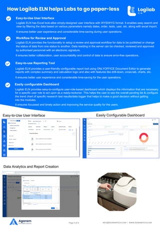 Logilab ELN Software - Agaram Technologies | PDF