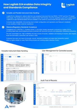 Logilab ELN Software - Agaram Technologies | PDF
