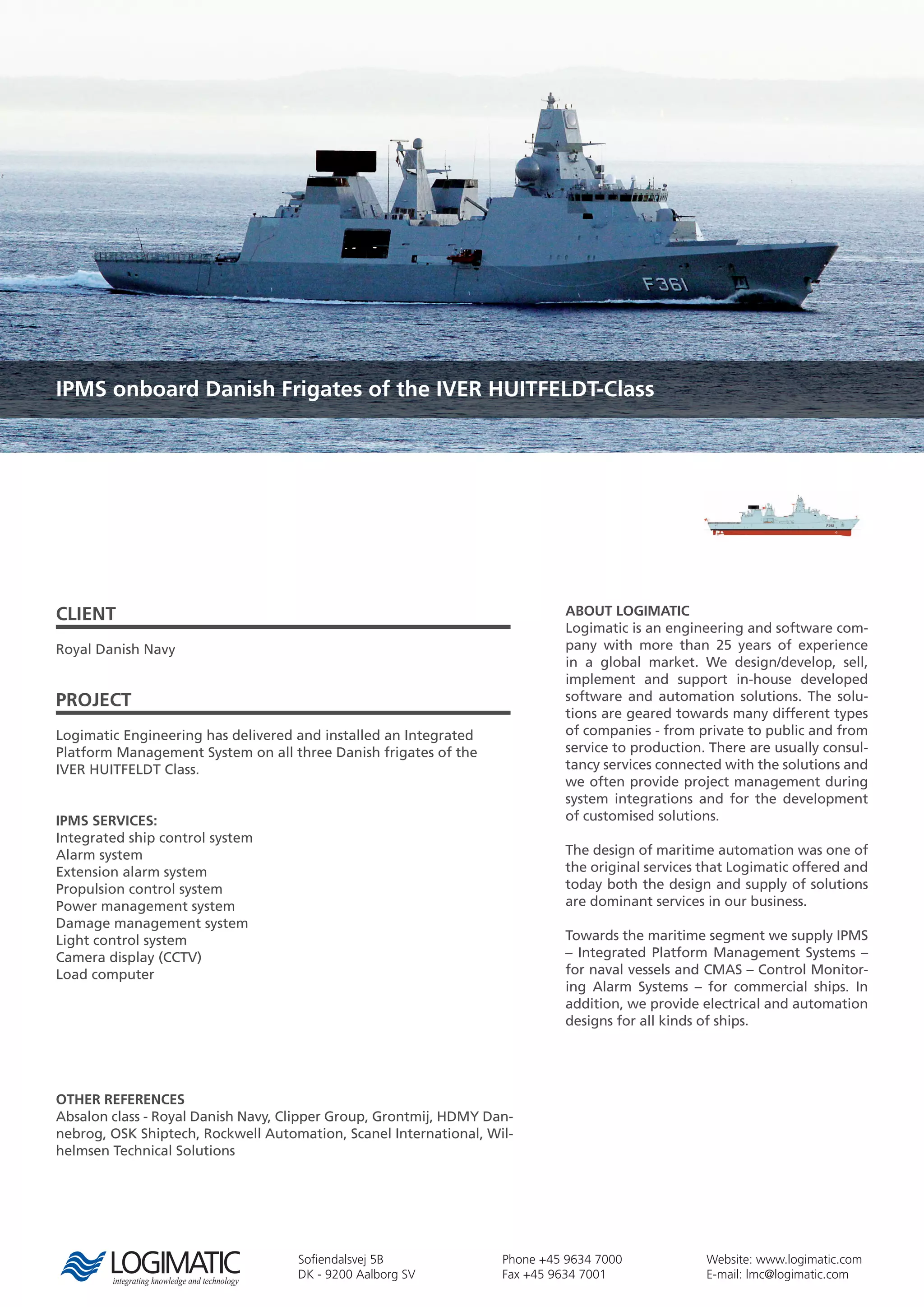 Logimatic Engineering - Fact sheet IPMS on Danish Frigates | PDF