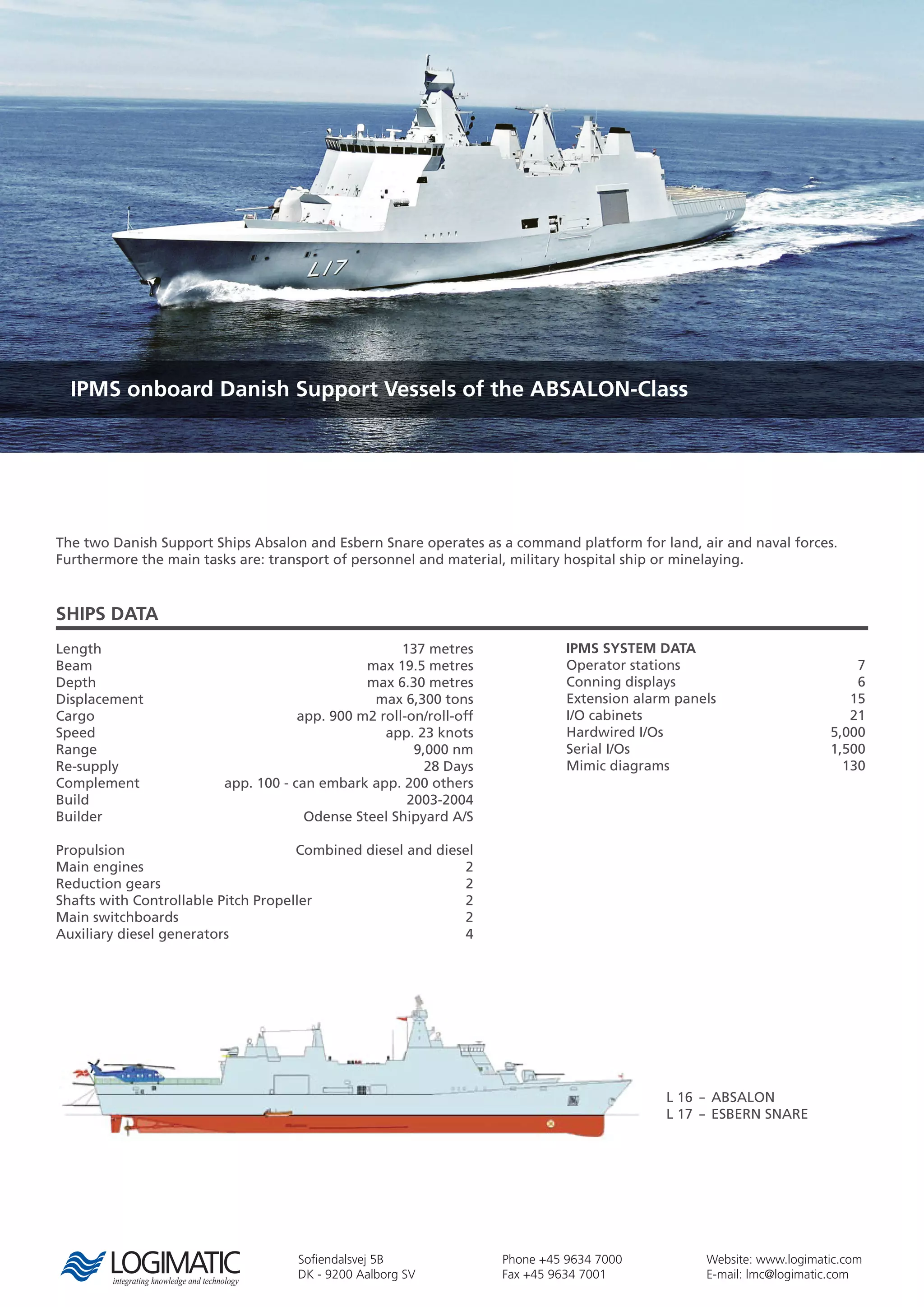 Logimatic Engineering - Fact sheet IPMS on Danish Support Vessels | PDF