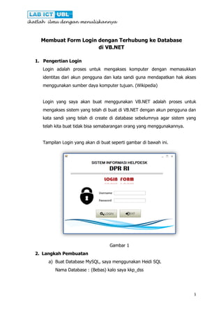 Membuat Login dengan Menghubungkan ke Database di VB.NET