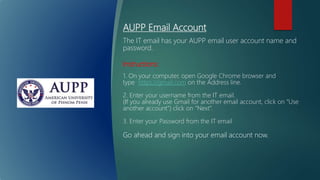 AUPP Login Instructions | PPTX