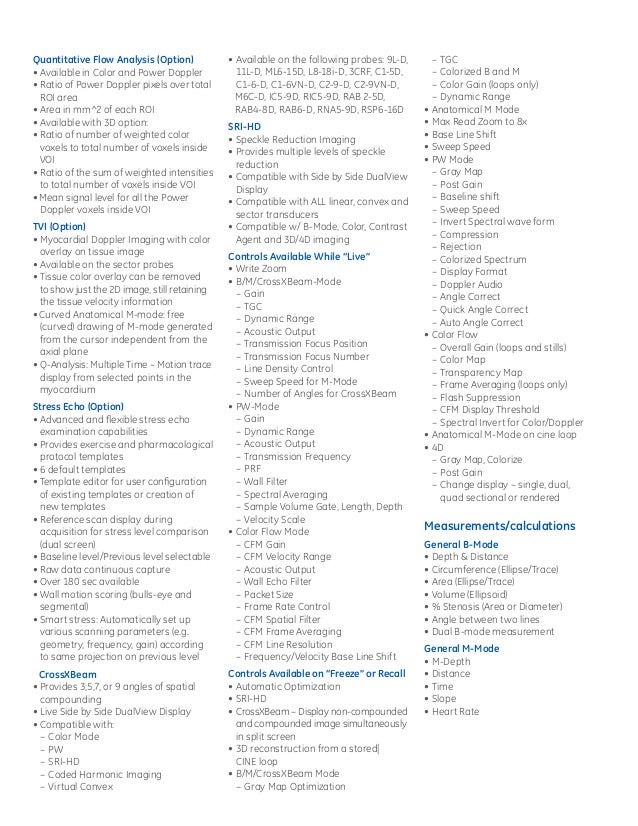 Logiq e9 r5 specification sheet (2014)