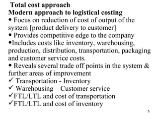 Logis costing | PPT | Logistics | Business
