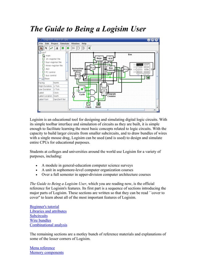 Logisim tutorial | PDF